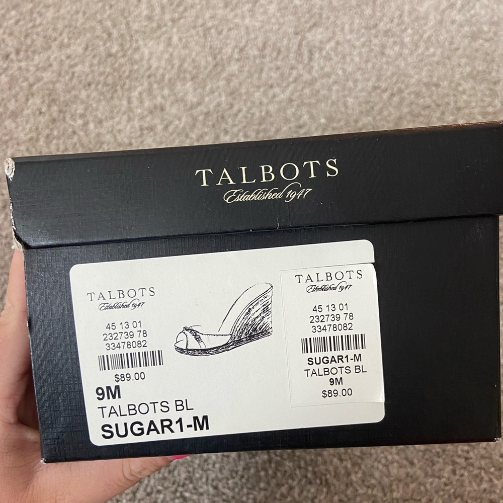 Slightly Worn Black/Woven Talbots Wedges - Gem